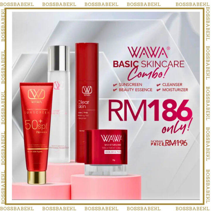 WAWA SKINCARE BASIC SET COMBO | WAWA SUNSCREEN | WAWA MOISTURIZER ...