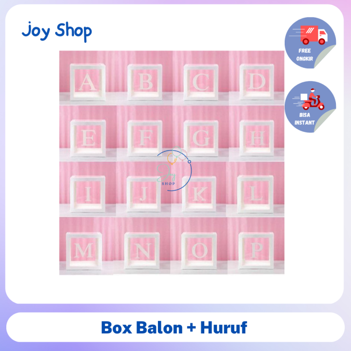 Box Balon Huruf Mika Transparant Satuan DIY Abjad Balloon Boxes ...