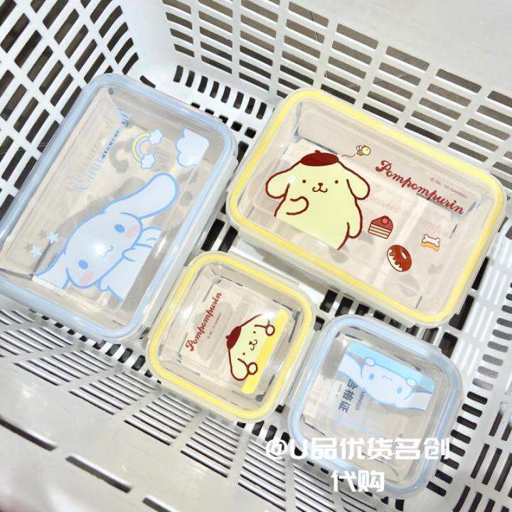 Kawaii Cinnamoroll Pompompurin Sanrio Plush Cartoon Cute Bento Box ...