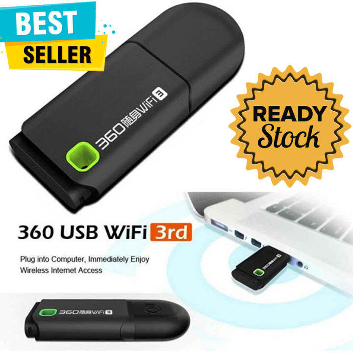 Portable 360 3rd Gen Mini USB Wireless Router Wifi Adapter 300Mbps Nirkabel Receiver Komputer ...