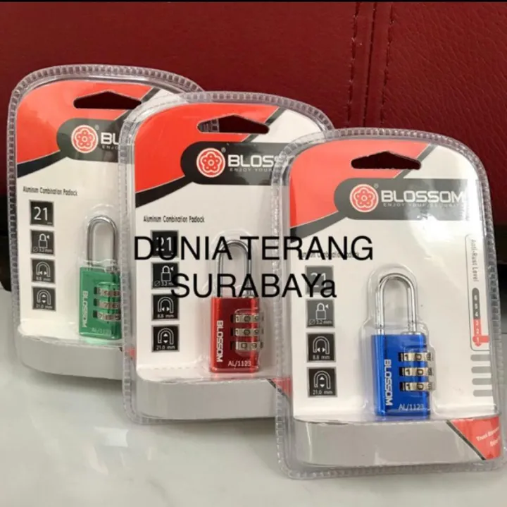 1 BIJI Gembok Koper BLOSSOM Pin Angka Nomer Nomor Password 3 Digit 20mm ...