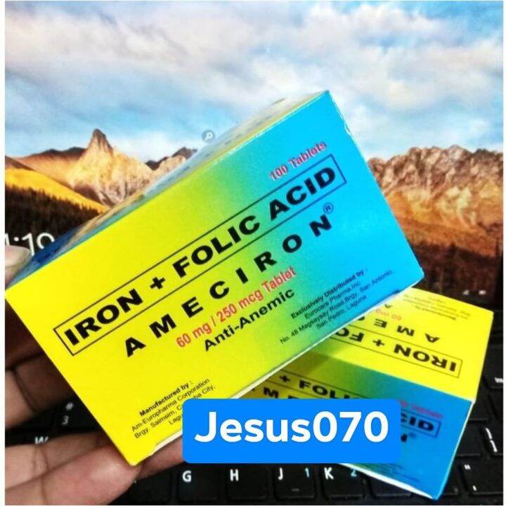 AMECIRON FERROUS Sulfate + Folic Acid 300mg 250mcg Table Anti-Anemic ...