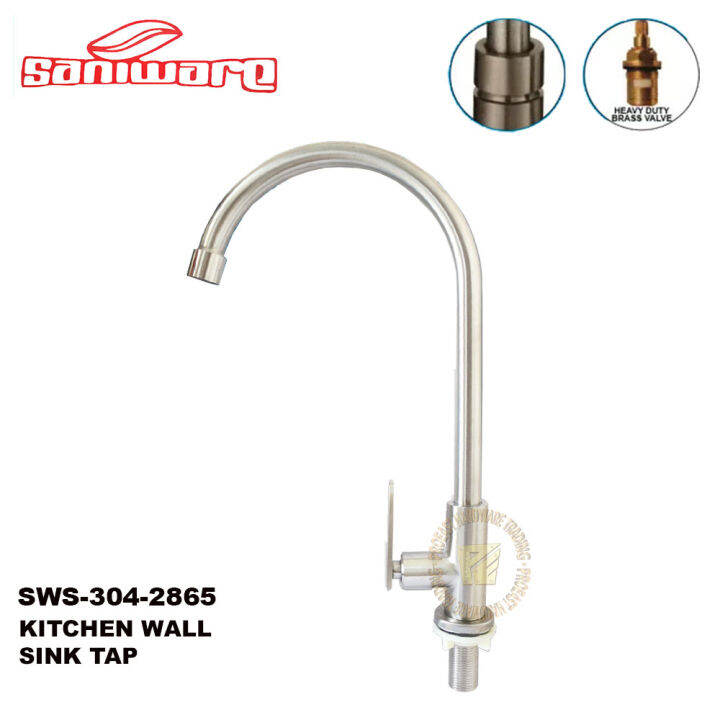 Saniware Kitchen Wall Sink Tap SWS-304-2865 Stainless Steel | Lazada