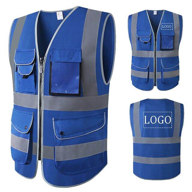 Reflective Safety Vest Custom LOGO TEXT High Visibility Work Vest ...