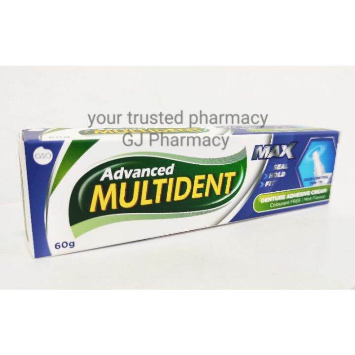 MULTIDENT Advanced Denture Adhesive Cream 60g Krim Tampal/Pelekat Gigi ...