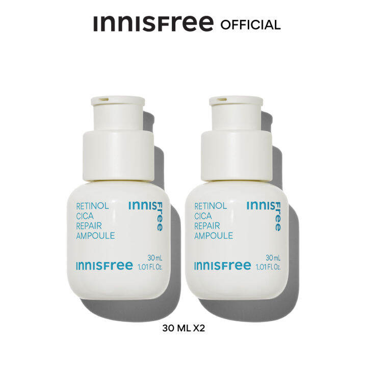 Innisfree Double Retinol Cica Repair Ampoule Set (30 ml. X2) อินนิสฟรี เรตินอล แอมพลู เซต (30 ...