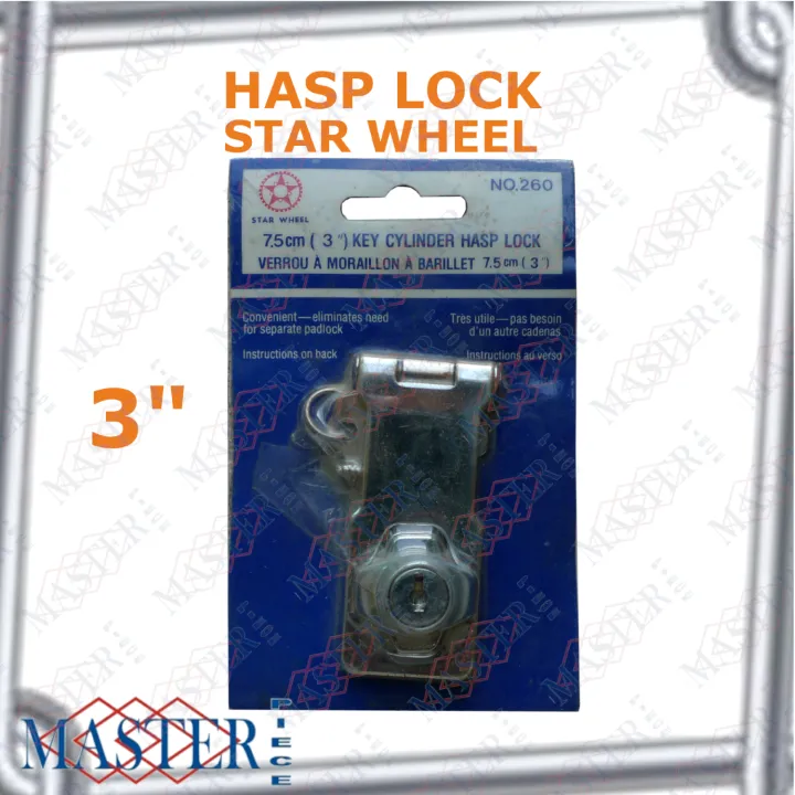 (1 SET) Key Cylinder Hasp Lock STAR WHEEL 3inch | Lazada PH