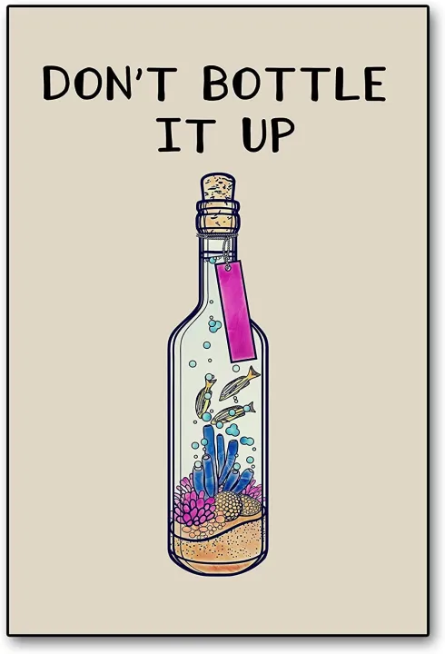 Don’T Bottle It Up Mental Health Poster Counselor Therapy Office Decor ...