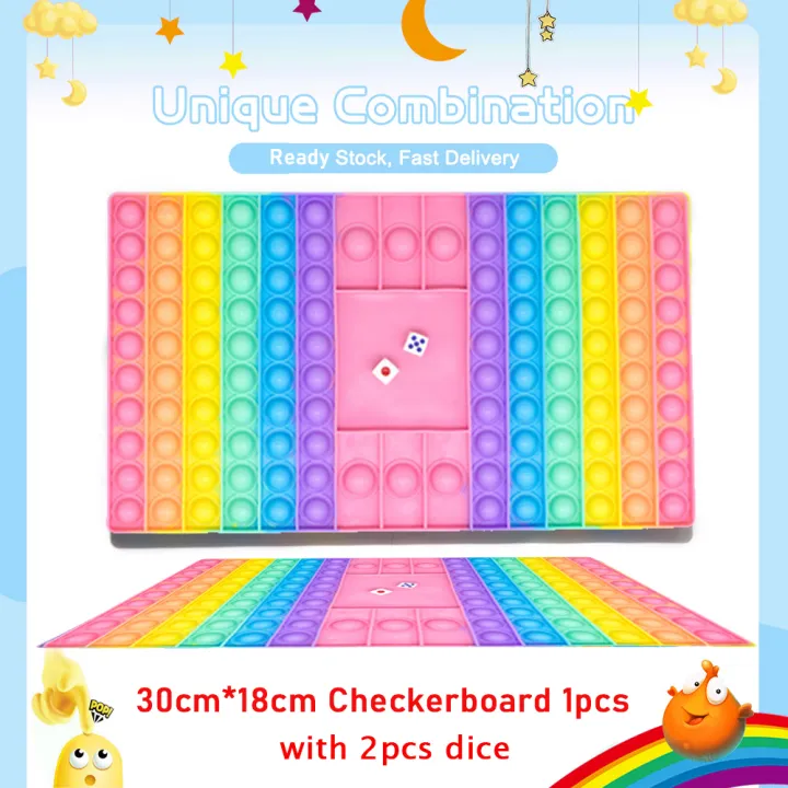 Fidget Toys Pop it Big Size Rainbow Popit Table Board Game Bubble Push ...