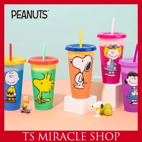 Peanuts Friends Reusable Cold Cup Color Change Tumbler 24oz 710ml 5P Set | Lazada PH