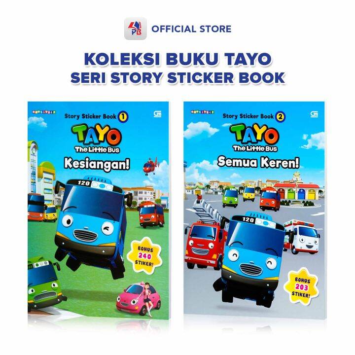 Buku Anak TK PAUD Story Sticker Book Tayo The Little Bus Kesiangan ...