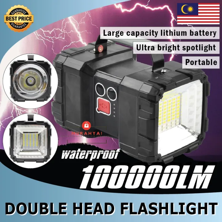 Flashlight 2-Way Ultra Bright P70 LED Rechargeable Portable Double Head ...