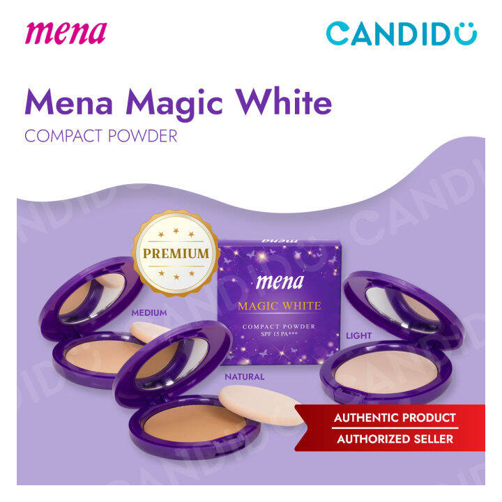 Mena Premium Magic White Compact Face Powder with Glutathione SPF 15 ...