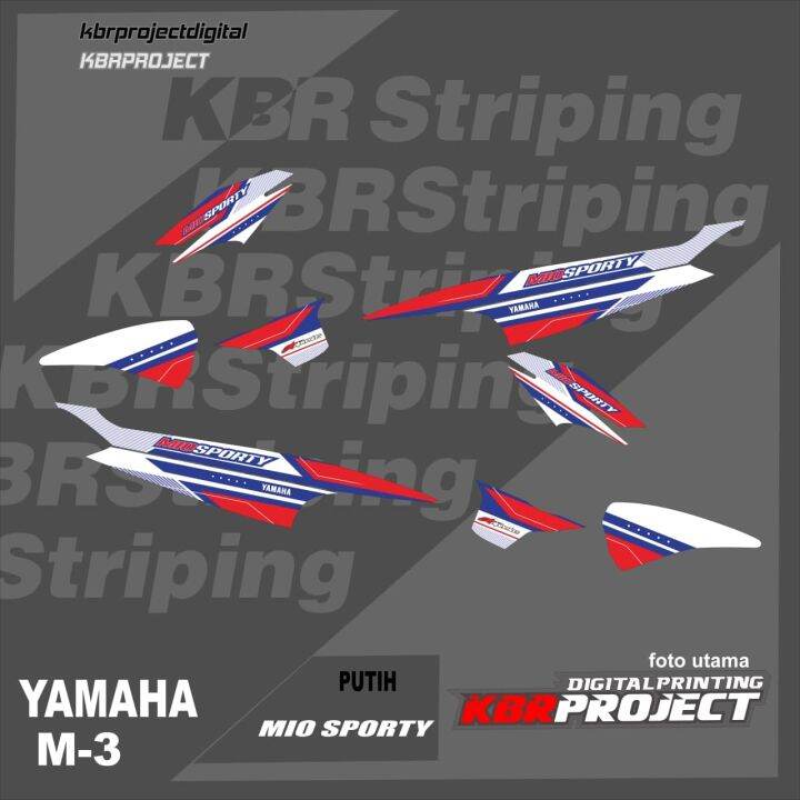 MIO SPORTY striping motor YAMAHA motor sticker variasi Racing KBR.M-3 ...