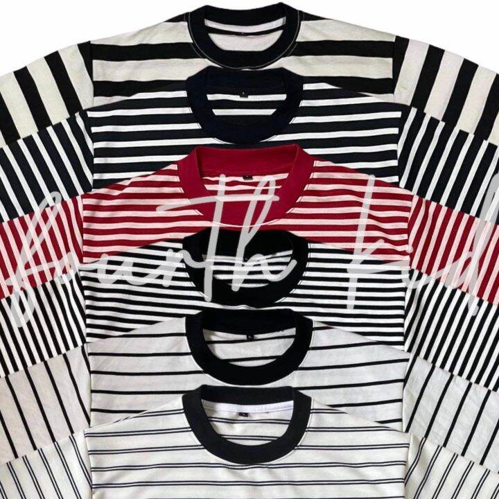 Pro Club Inspired Stripes Crew Neck Tees T-shirt Shirt (FRENCH TERRY ...