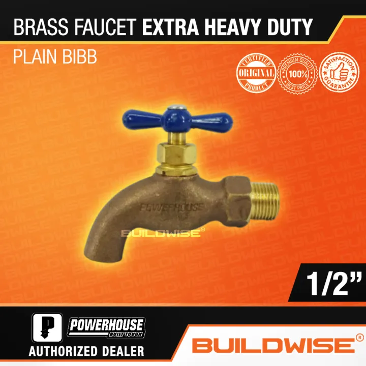 Powerhouse Brass Plain Bibb Faucet 1/2'' (Blue Handle) Heavy Duty ...