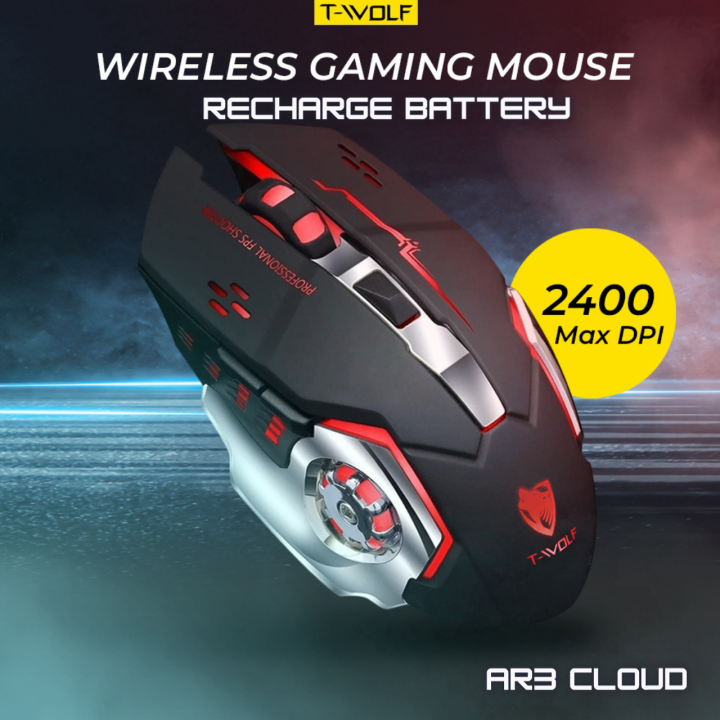 Mouse Wireless Gaming Charging rgb Gaming Mouse LED Light 2400 DPI ...