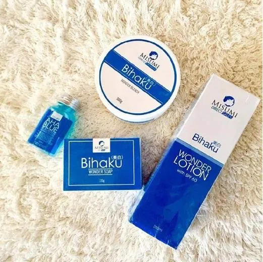 Misumi Bihaku Whitening Set (Bleach, Lotion, Soap, AHA Blue Booster) | Lazada PH