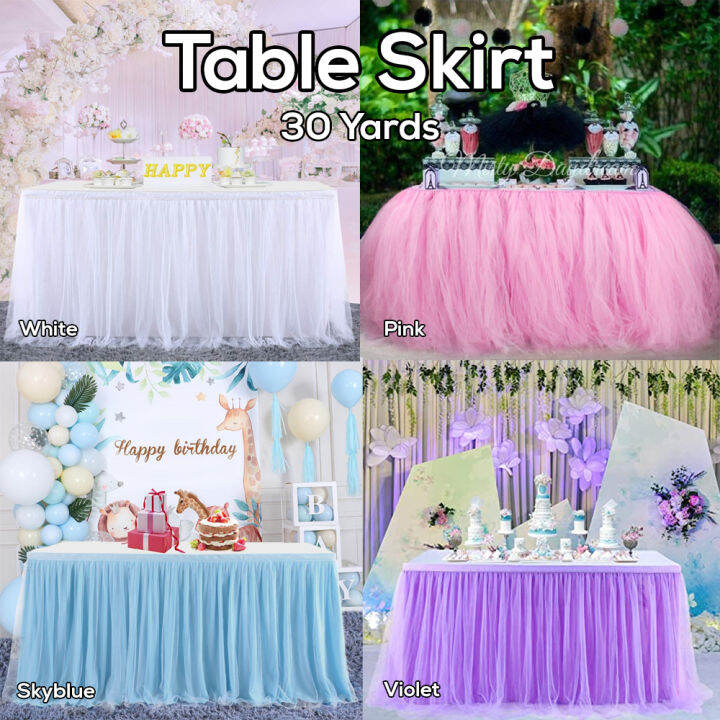 Luxury Living | 30 Yards DIY Tulle Table Skirt Party Decor 30 yard ...