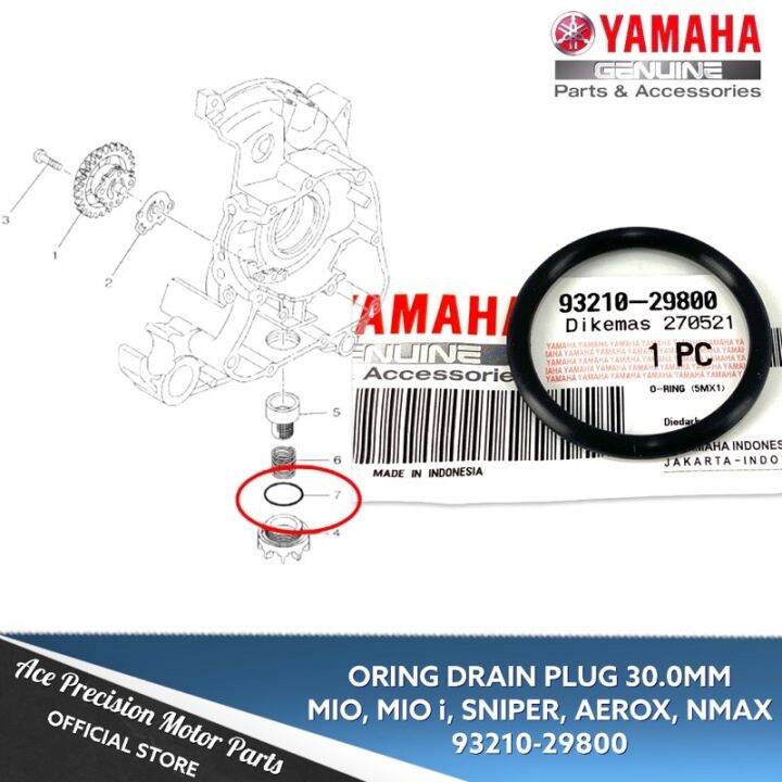 ORING FOR OIL DRAIN PLUG MIO/AEROX/GRAVIS YAMAHA ORIGINAL 3.0x30MM ...