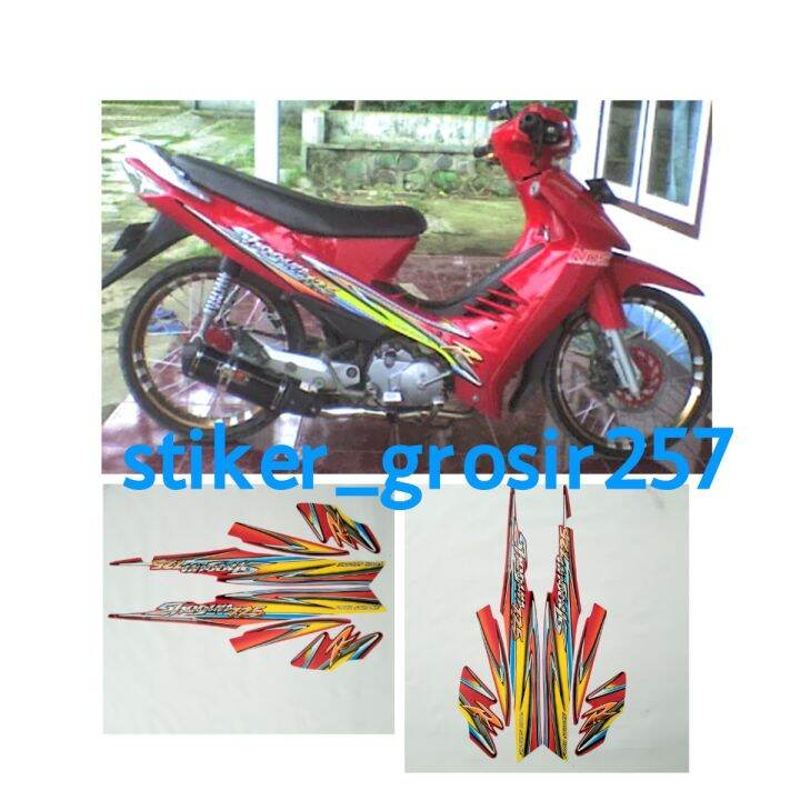 STIKER STRIPING LIS BODY SUZUKI SHOGUN 125 R 2004 2005 MERAH STANDAR ...