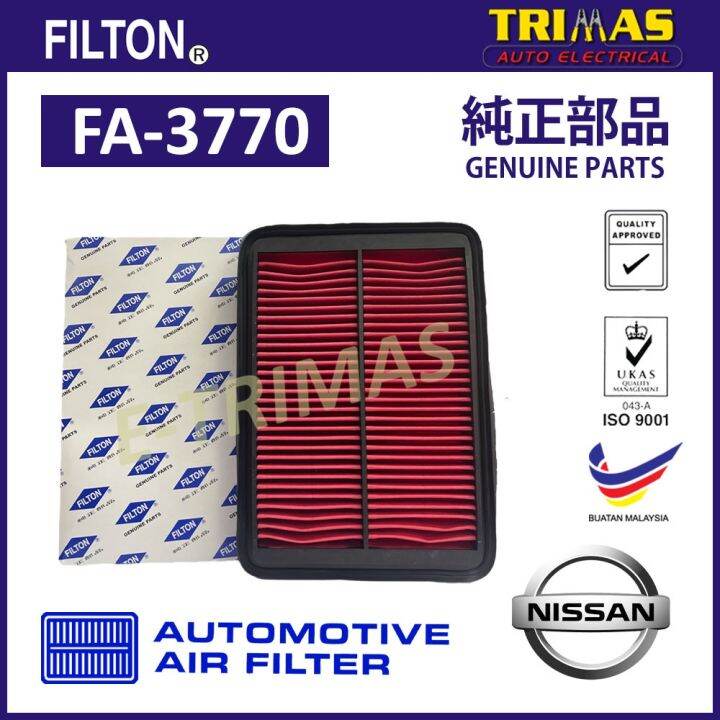 FILTON Air Filter Nissan Navara D40 2.5 3.0 Penapis Udara Angin Kereta FA-3770 16546-EB70A | Lazada