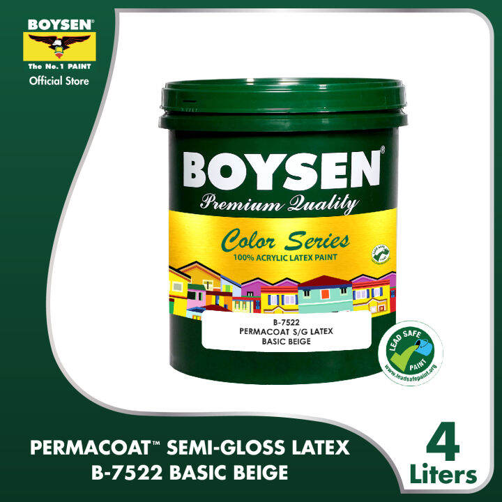 BOYSEN Permacoat Semi-Gloss Latex Basic Beige B7522-4L | Lazada PH