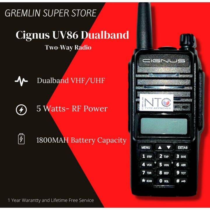 Cignus UV86 dualband two way radio with freebies | Lazada PH