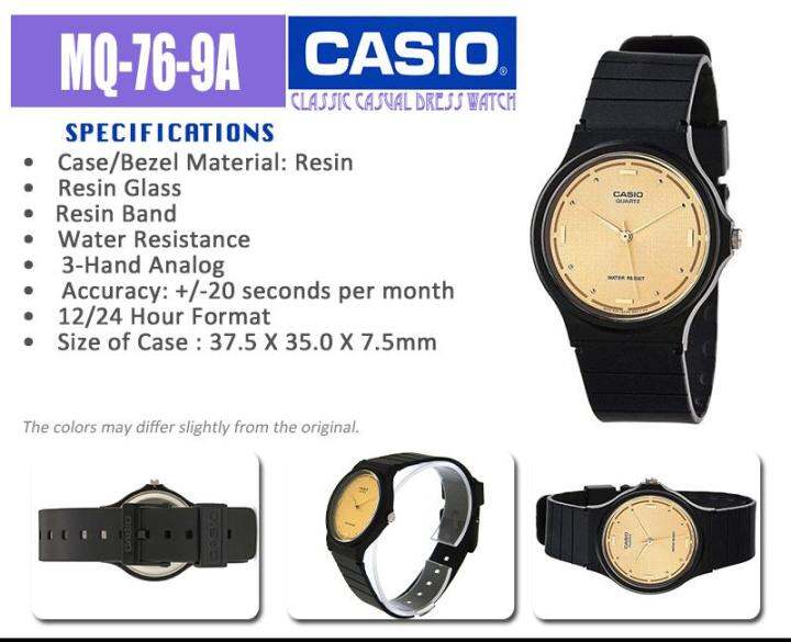 Casio MQ-76-9A Classic Analog Black Resin Strap Watch | Lazada Singapore
