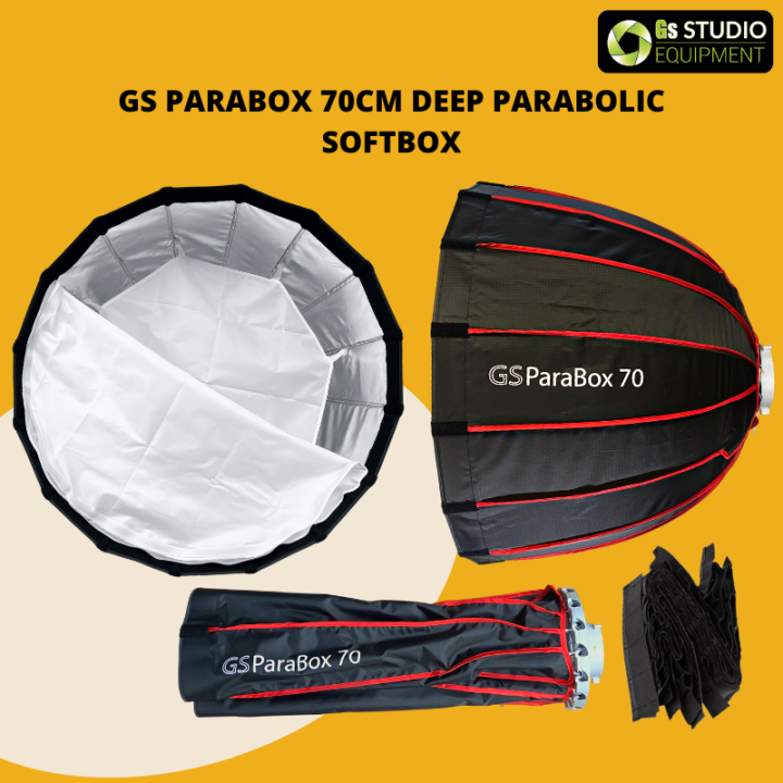 GS PARABOX 70CM 90CM 120 CM PARABOLIC LED SOFTBOX PROFESSIONAL QUICK ...