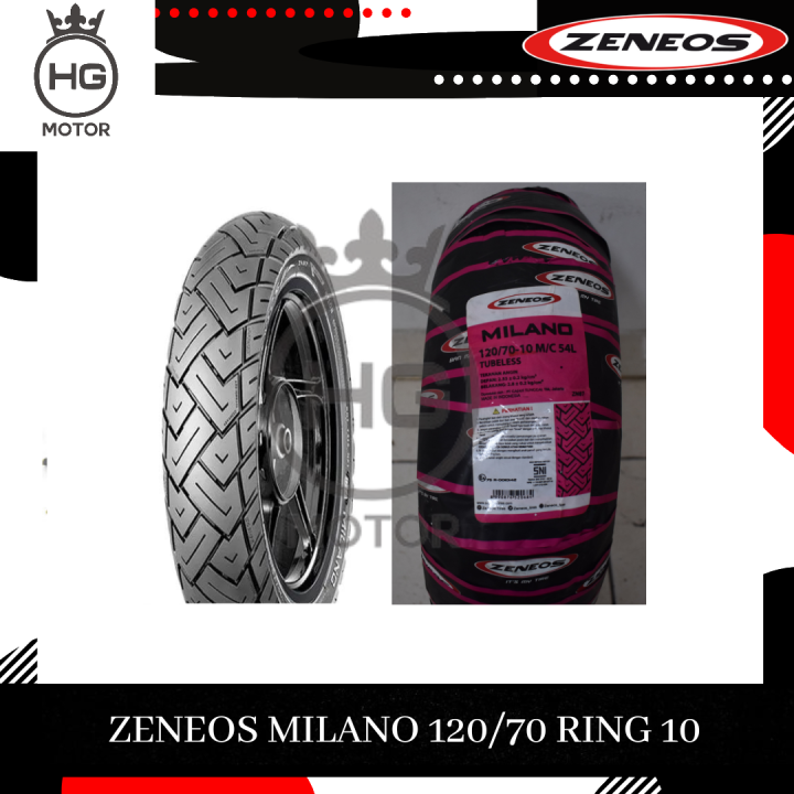 BAN ZENEOS MILANO 120/70-10 UNTUK VESPA LX, V, S, PIAGGIO ZIP BELAKANG ...