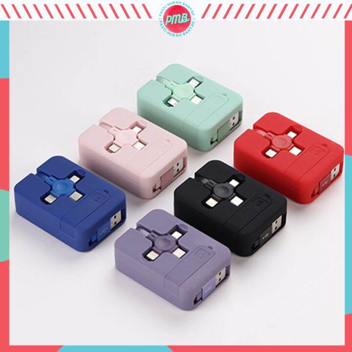 Kabel Pengisian Daya 3 IN 1 Charger Micro USB Tipe-C Fast Charging ...