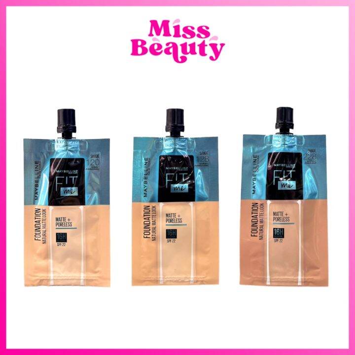 (1 Sachet) MAYBELLINE Fit me matte poreless foundation | Lazada PH