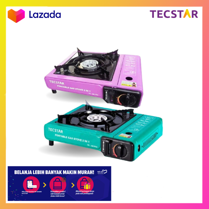 Kompor Gas Portable Tecstar 2 in 1 - Warna Terbaru (Warna Random ...