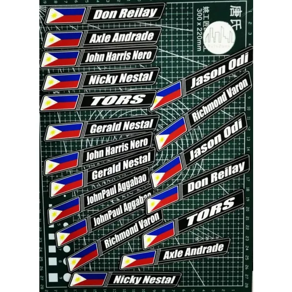 Customize Philippines Flag Name Sticker for Bike Helmet Motorcycle ...