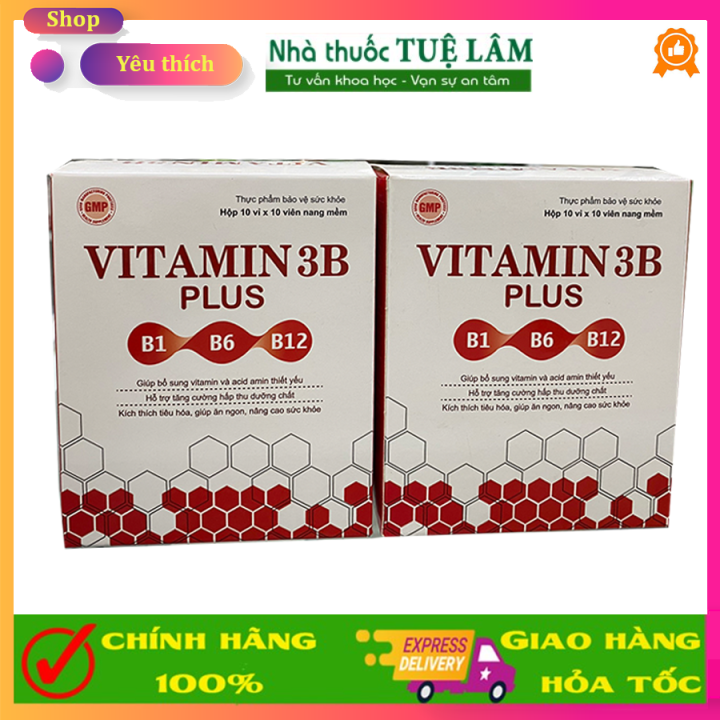 Vitamin 3B plus - hộp 100 viên - giúp bổ sung vitamin B1, B6 và B12 ...