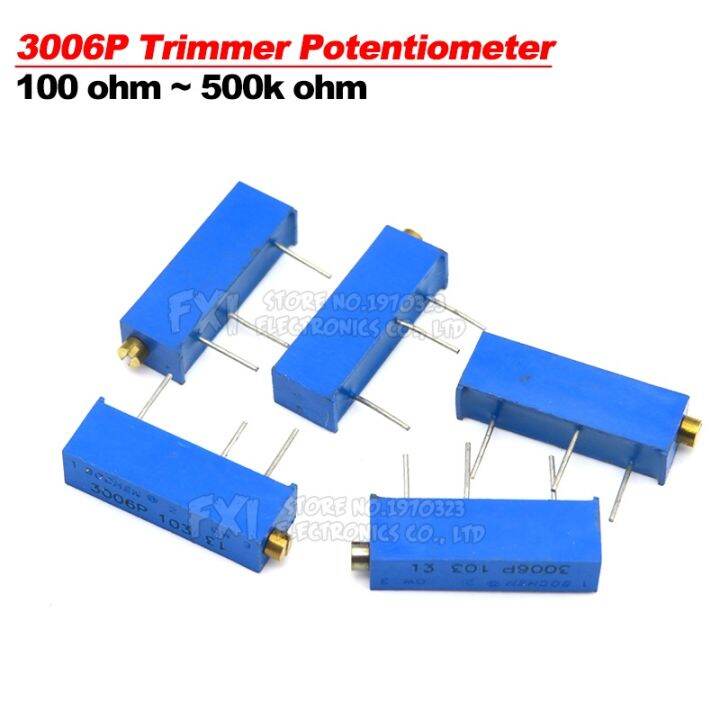 10PCS 3006P 100 ohm ~ 500K ohm Trimmer Potentiometer fdkjgecf Resistor ...