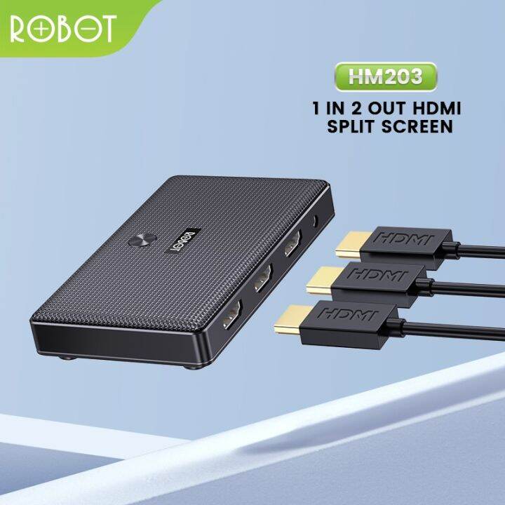 ROBOT HM203 HDMI Splitter 1 in 2 out Bi-Direction 4k | Lazada Indonesia