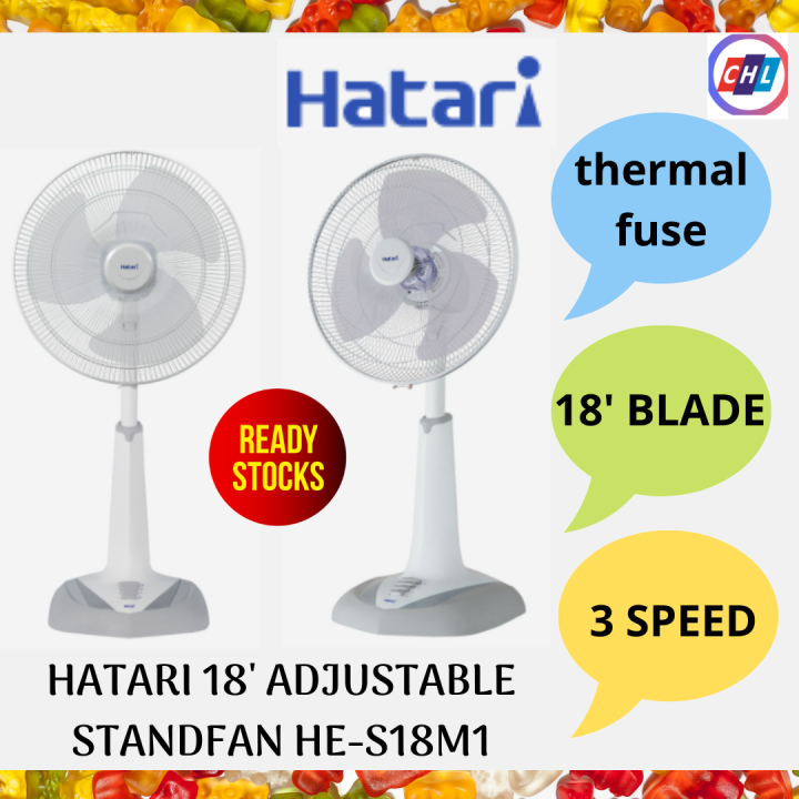 HATARI 18inchi ADJUSTABLE STAND FAN HE-S18M1 (Ready Stock) | Lazada