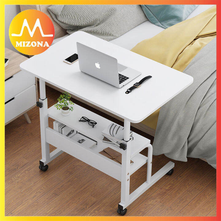 MIZONA Movable Bedside Table Side Double Layer Bed Sofa Desk Laptop ...