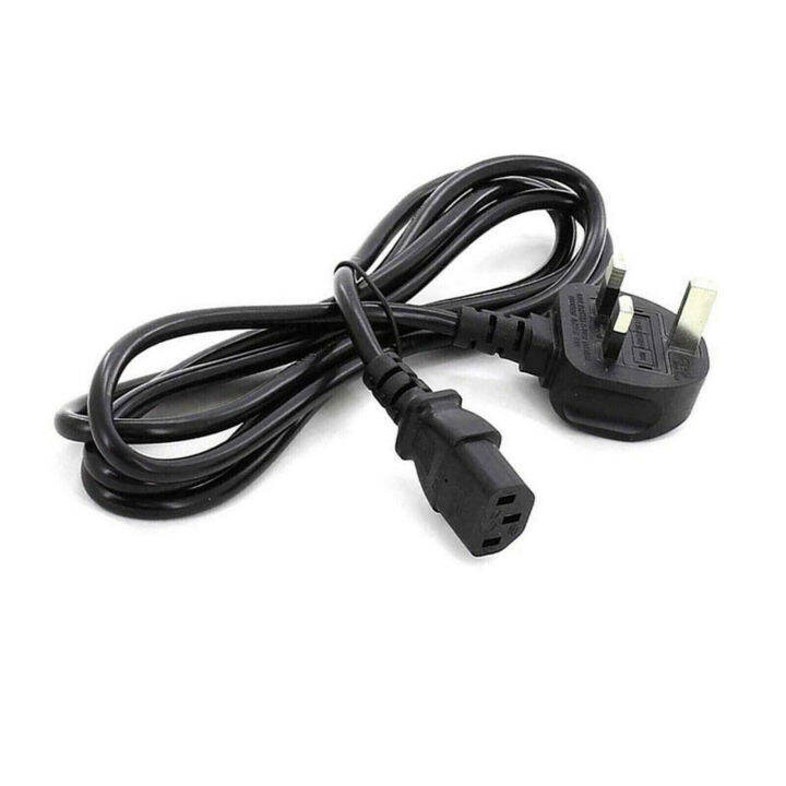 1.2m Long Kettle Cable IEC Lead Power 3 Pin UK Plug PC Monitor TV C13 ...