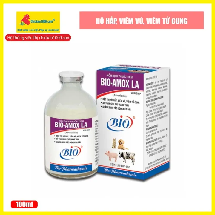 Thuốc Thú Y Amox LA Bio Trị Viêm Phổi, Tụ Huyết Trùng Trên Dê, Heo, Bò ...