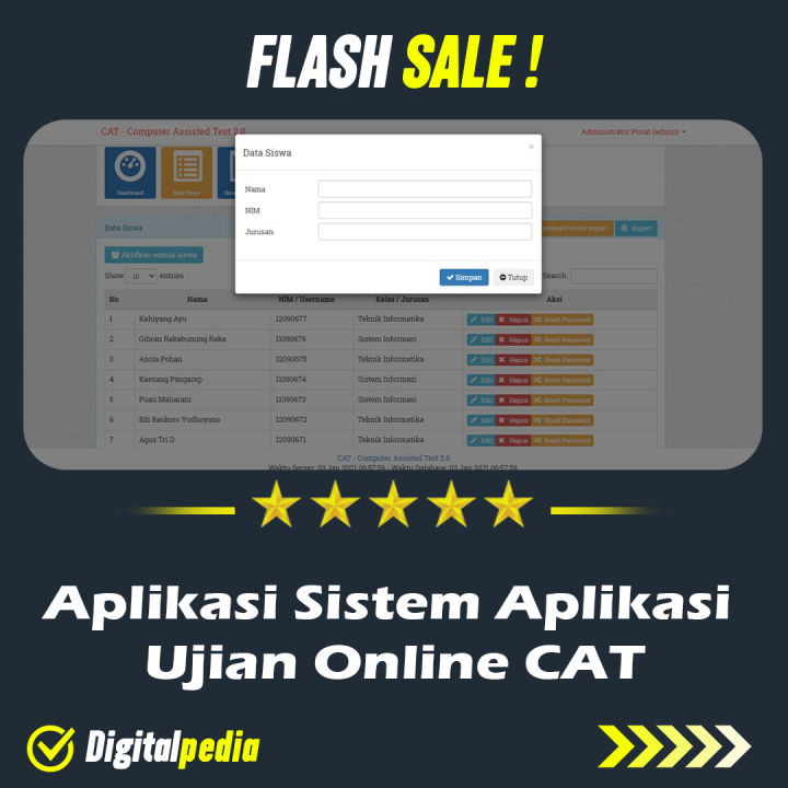 Aplikasi Sistem Aplikasi Ujian Online CAT Web Tes Computer Komputer ...