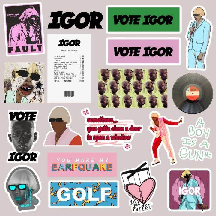 20 pcs IGOR ALBUM VINYL STICKER SET by Tyler, the Creator | Lazada PH
