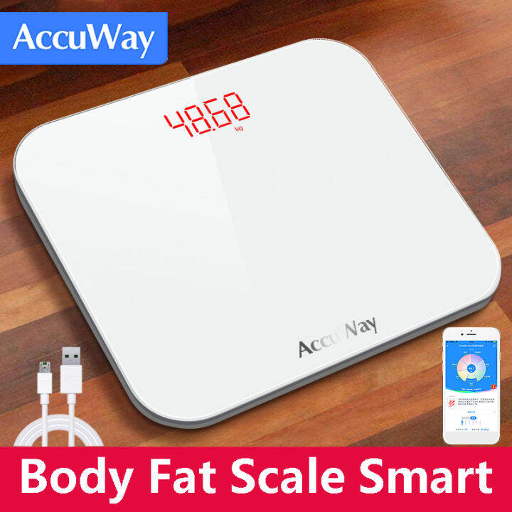 AccuWay Smart Scale Bathroom Scale with Bluetooth Backlit LCD USB ...