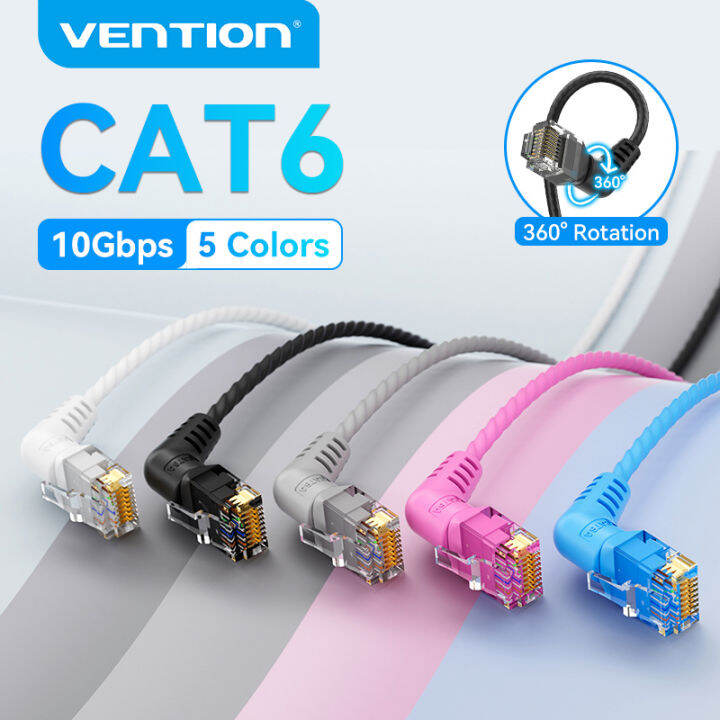 Vention Cat6A rotatable double elbow Ethernet Cable network cable 10Gbps UTP RJ 45 connector ...