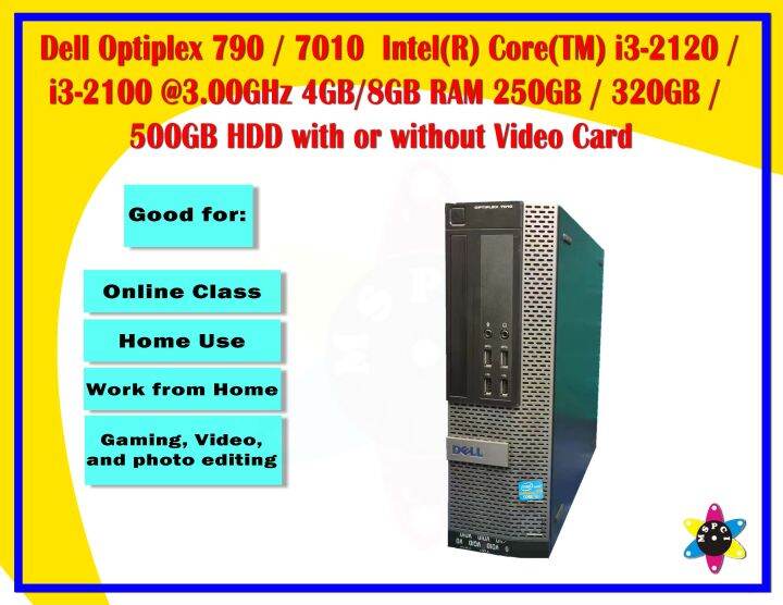 Desktop Computer Dell Optiplex 790 Intel Core i3 2nd Gen 250GB / 320GB HDD 4GB RAM (Used ...