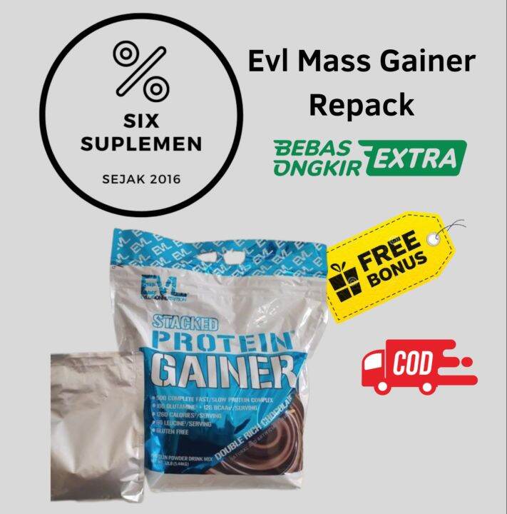 EVL Stacked Protein Mass Gainer 2 Lbs (900 gram) Eceran | Lazada Indonesia