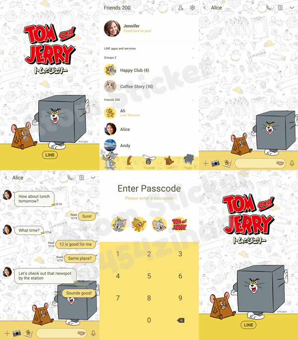 Tom and Jerry Sticker Theme Line สติ๊กเกอร์ ธีม ไลน์ | Lazada.co.th