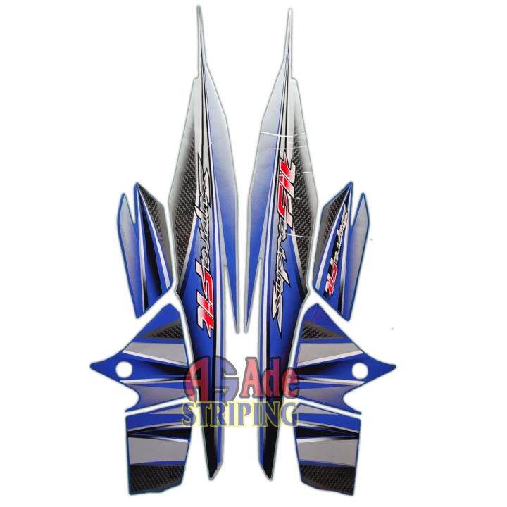 STIKER STRIPING LIS BODY MOTOR HONDA SUPRA FIT NEW 2006 SILVER-BIRU ...